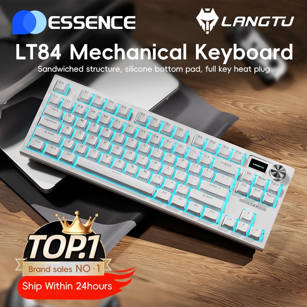 LANGTU LT84 3MODE Hotswap Mechanical Keyboard DIY SCREEN And KNOB With ...