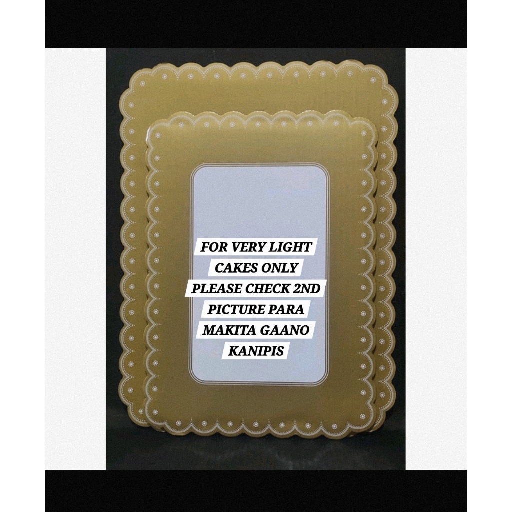 10X14 inches CAKE BOARD ORDINARY SCALLOP GOLD RECTANGLE CORUGATED (10 ...