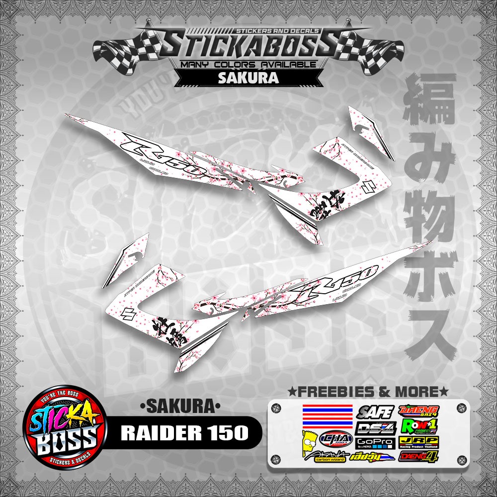 RAIDER 150 REBORN CARB STICKER DECALS ( SAKURA )【WITH FREEBIES ...