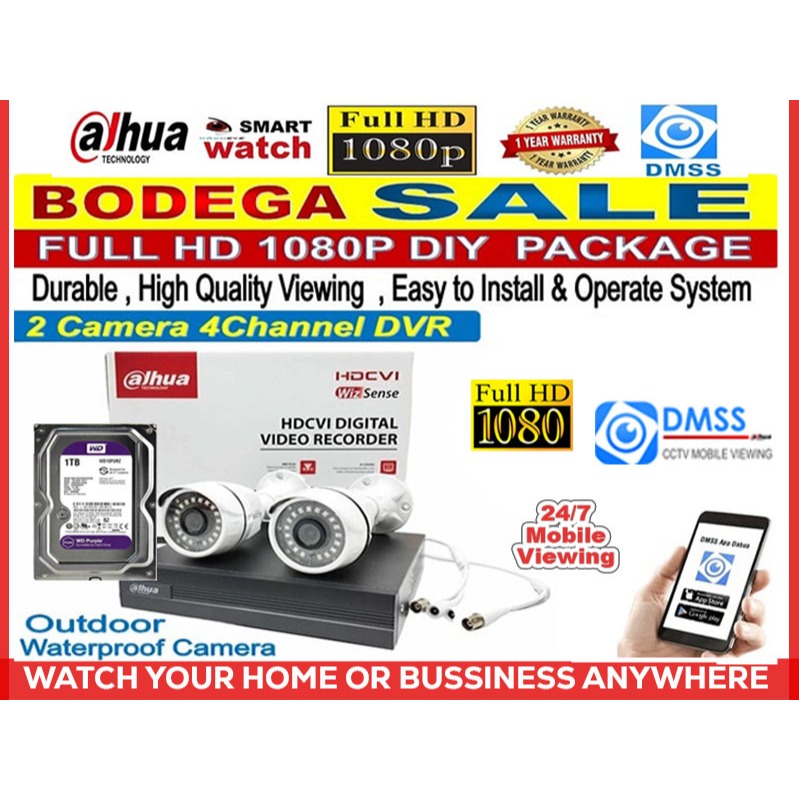 CCTV KIT CAMERA 2MP Complete Package Enhance Your Security with DAHUA ...