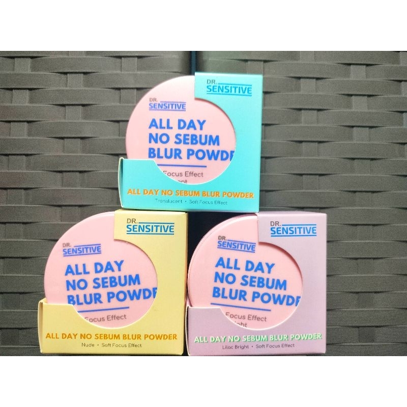 Dr Sensitive All day No Sebum Blur Powder Translucent/Nude 25g | Shopee ...