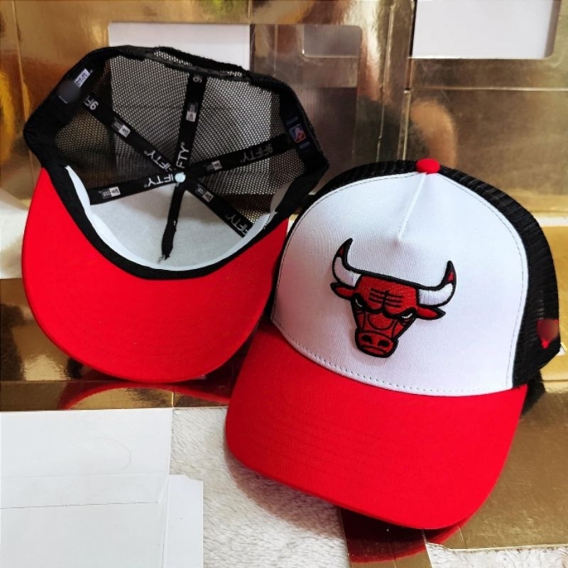 New Aframe Cap trucker Chicago Bulls curve snapback caps | Shopee ...