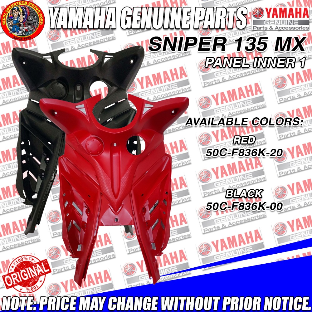 YAMAHA SNIPER 135 MX PANEL INNER 1 (YGP) (GENUINE: BLACK- 50C-F836K-00 ...