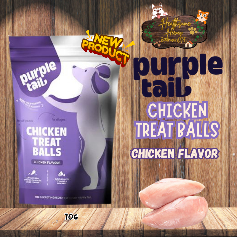 Purple Tail Chicken Treat Balls for Dogs - Chicken Flavor - 70g ...