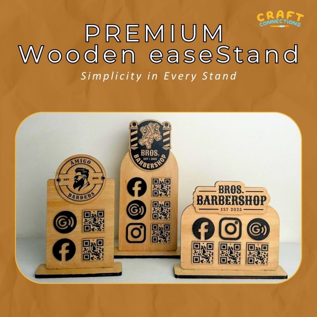 THE NEW Wooden easeStand- Premium Wood QR Standee for all types of ...
