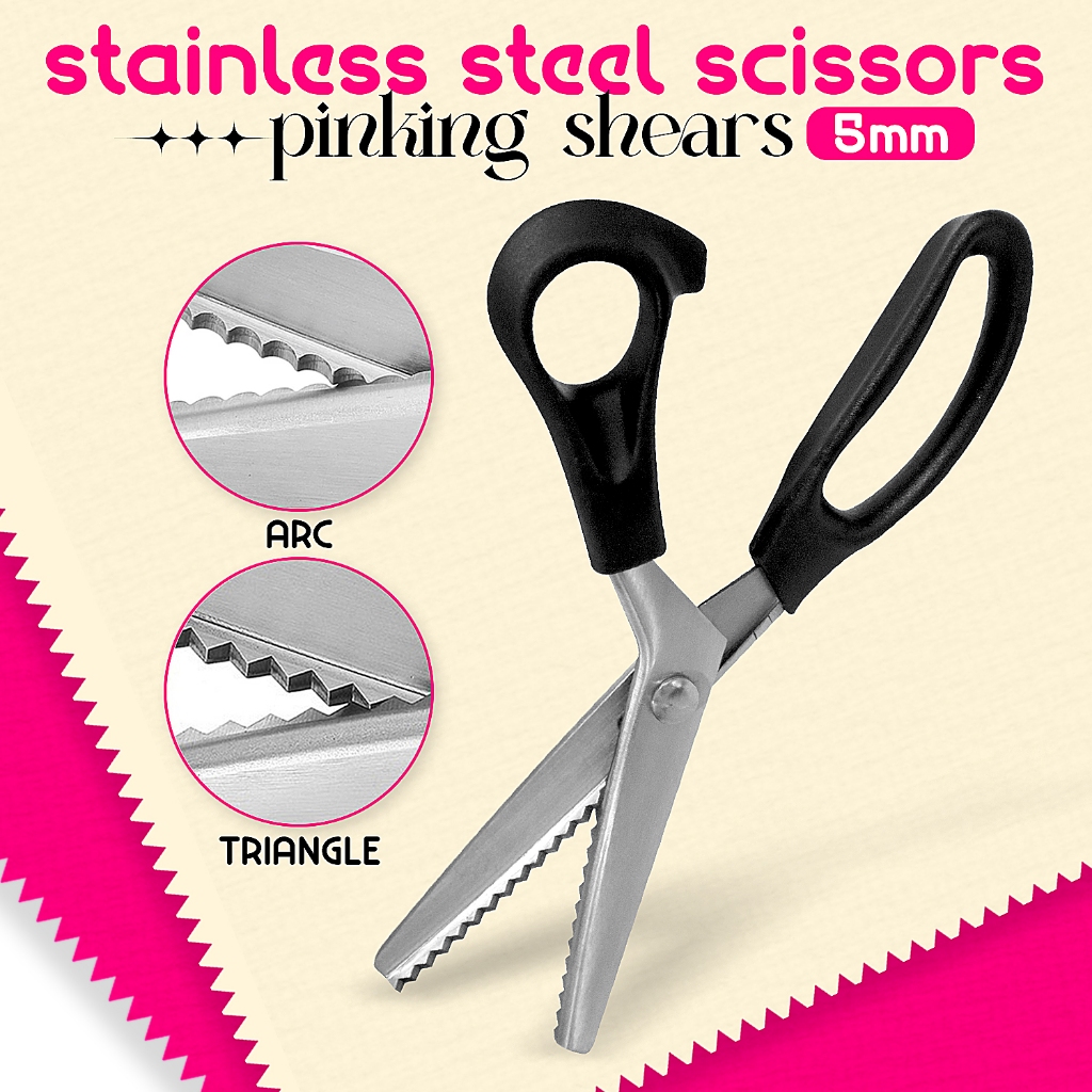 Pinking Shears Arc/Triangle Stainless Steel Scissors for Arts & Crafts ...