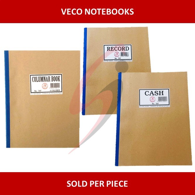(per pc) Veco Notebooks | 3 to 24 columns columnar, cash, journal ...