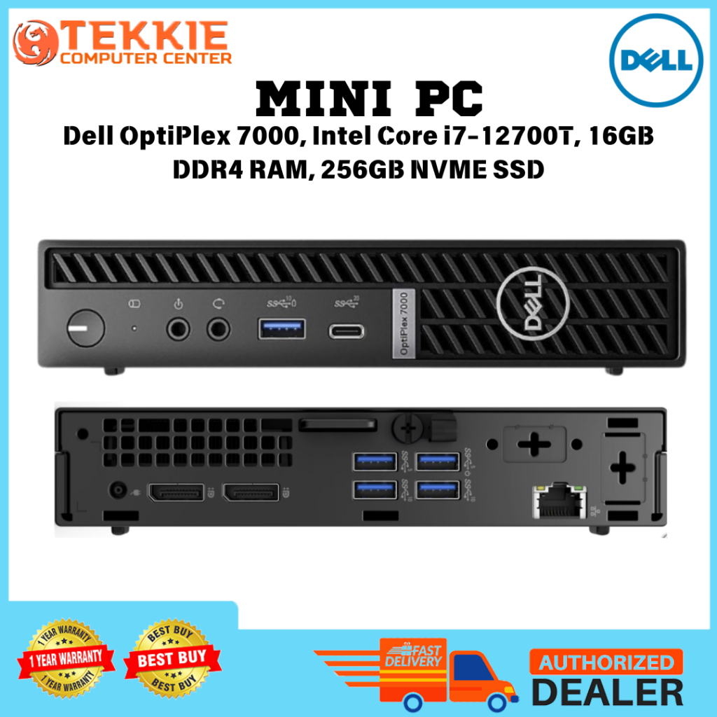 Dell OptiPlex 7000 Mini Desktop Computer, Intel Core i7-12700T, 16 GB ...