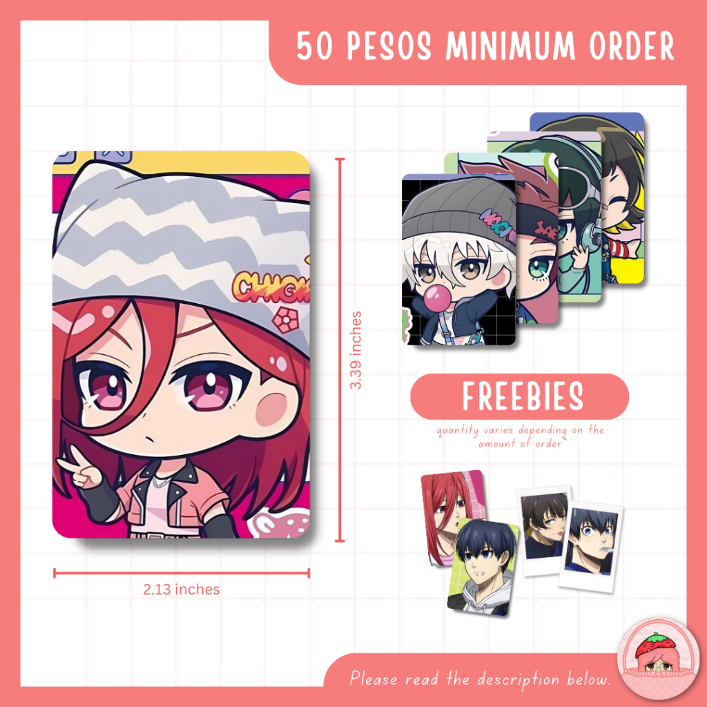 BLUE LOCK CHIBI Y2K ANIME PC PHOTOCARD UNOFFICIAL FANMADE PRINT LOMO ...