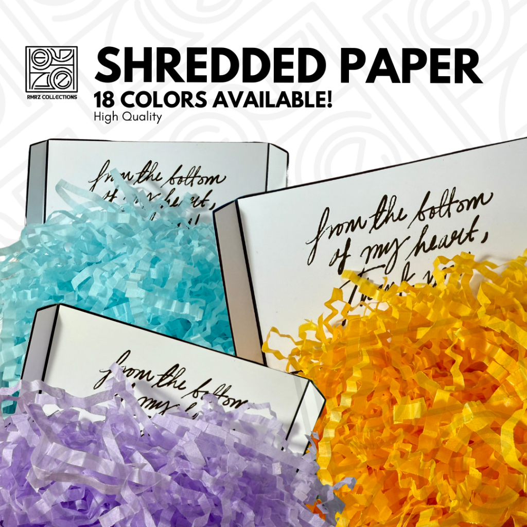 CHEAPEST Shredded Paper in 20g or 100g (18 Colors Available) | Shopee ...