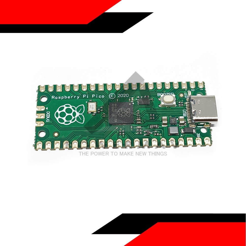 Raspberry Pi Pico Type C with logo RP2040 microcontroller chip based UK Raspberry Pi design ...