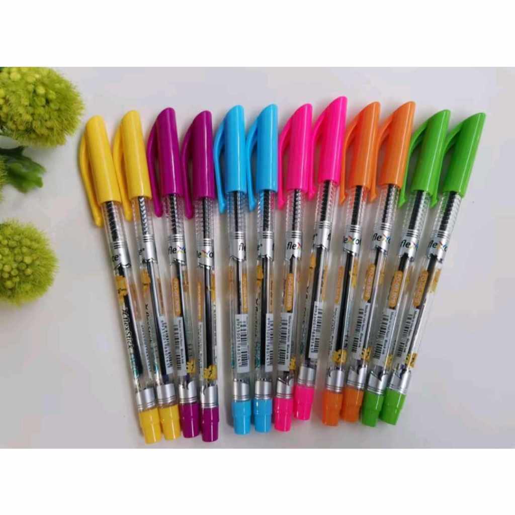 12 PCS (1 BOX) FLEX STICK NEO SMOOTH BALLPEN, BLACK INK | Shopee ...