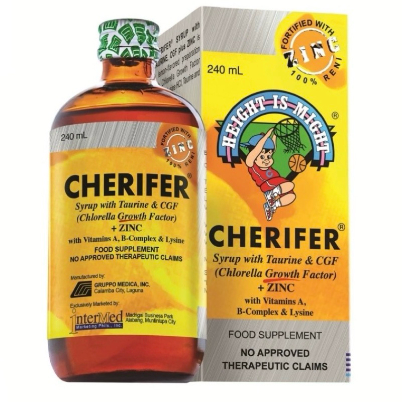 CHERIFER Syrup with Zinc + Vitamin A 120/240mL (Kids Vitamin) Chlorella ...