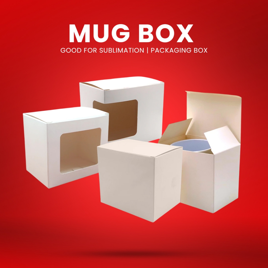 50pcs Plain White Mug Box Window Type Gift Packaging Box for Standard ...