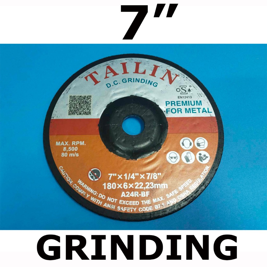 ORIGINAL TAILIN GRINDING DISC 7" (180MM X 6MM X 22.23MM ) FOR METAL