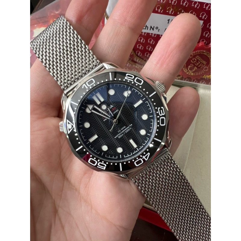 OMEGA seamaster mesh strap stainless steel automatic watch | Shopee ...