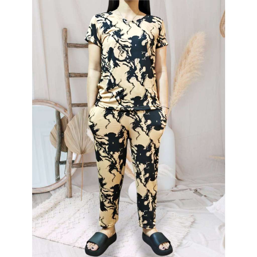 Casual Panjama Terno Shirt Set For Adult Women Freesize can fit up to ...