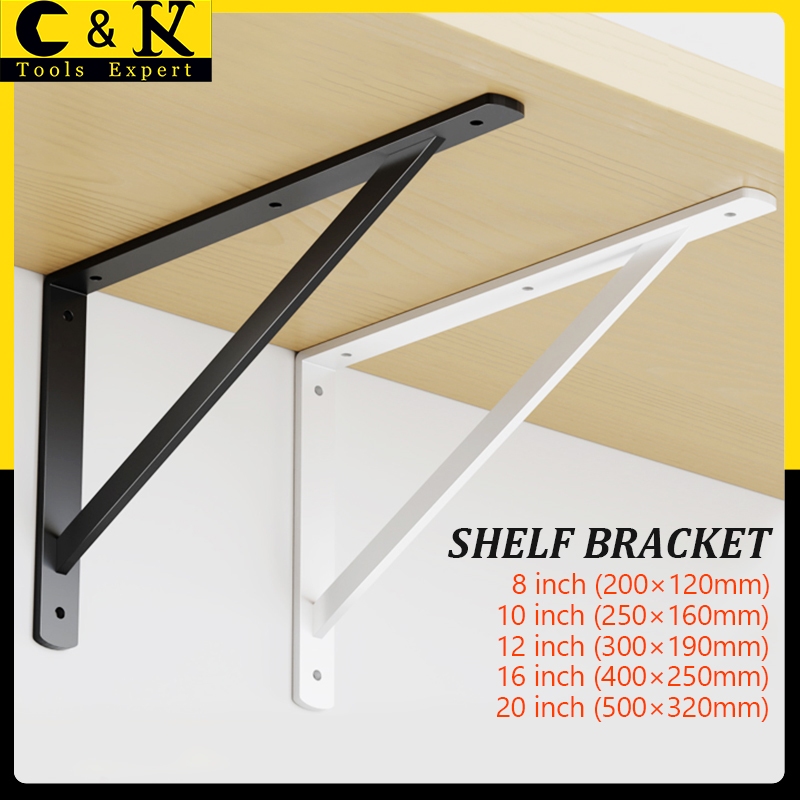 C&K Shelf Bracket Per Pair (2pcs) 8"/ 10"/ 12"/ 16"/ 20" Heavy Duty ...
