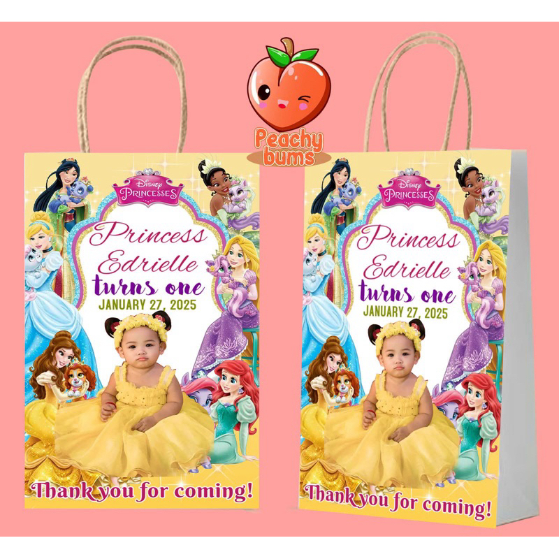 DISNEY PRINCESSES - PERSONALIZE LOOT BAGS | Free layout | Shopee ...