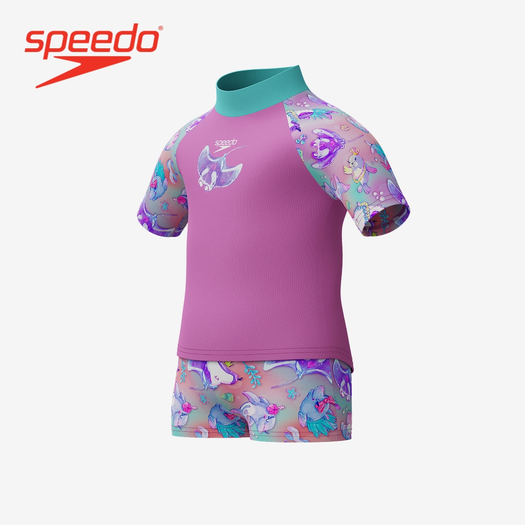 Speedo Infant Girls's Swimwear - Girls Digital Short Sleeve Rash Top ...