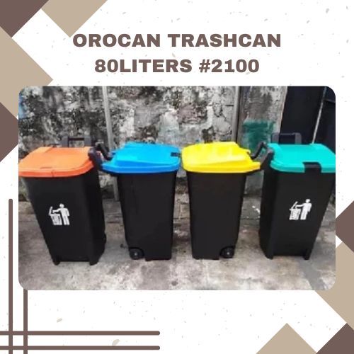 80 LITERS OROCAN TRASHCAN / TRASH BIN with Wheels and Lock ( Basurahan ...