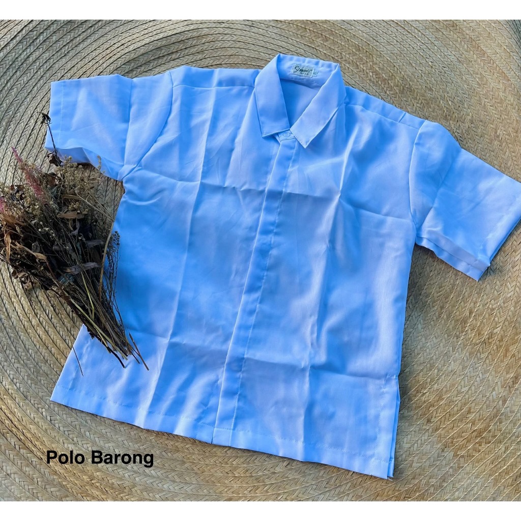 ON HAND School Uniform Polo Barong with covered buttons for Men & adult ...