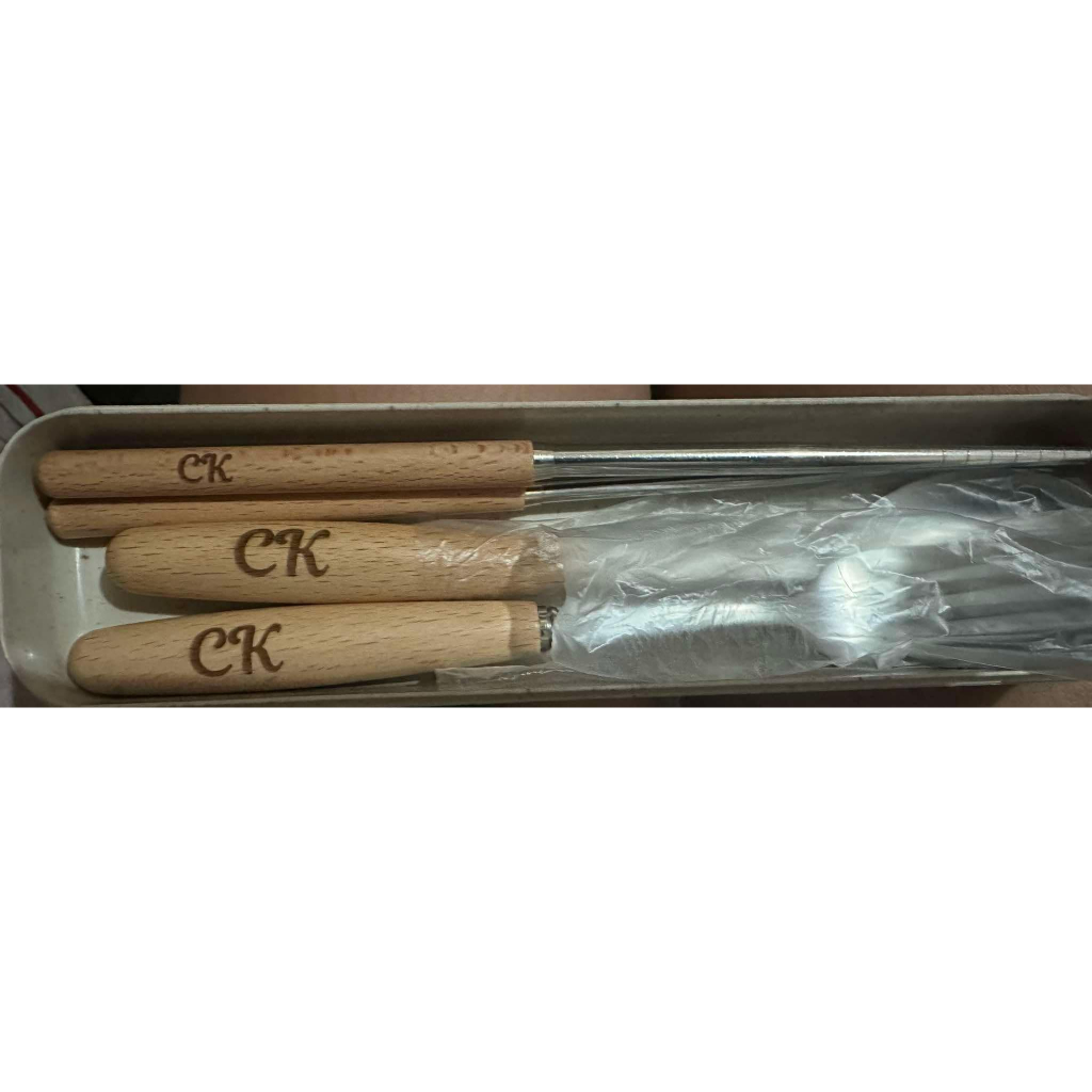 PERSONALIZED LASER ENGRAVED UTENSILS (SPOON AND FORK WITH CHOPSTICKS) w ...