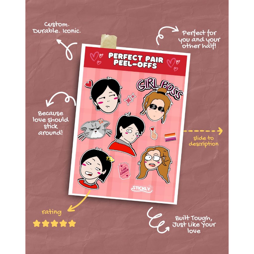 Customized Couple Peel-Off Stickers | Waterproof Vinyl | Shopee Philippines
