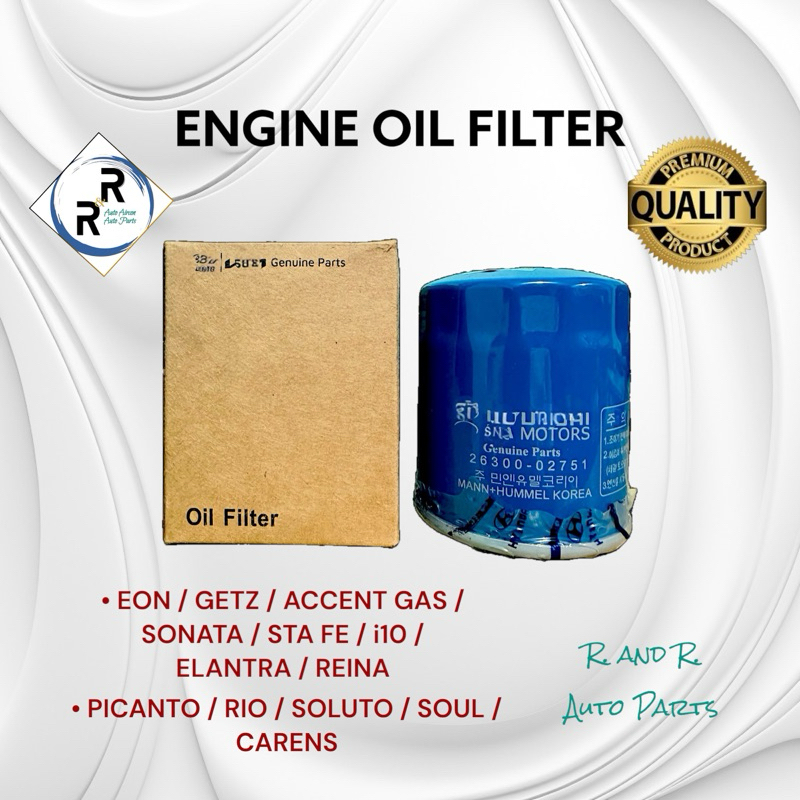 HYUNDAI OIL FILTER KIA OIL FILTER eon getz accent i10 tucson picanto ...