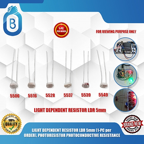 LIGHT DEPENDENT RESISTOR LDR 5mm (1-PC per ORDER), PHOTORESISTOR ...