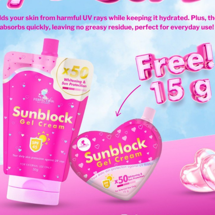 Perfect Skin Sunblock Gel Cream 50x Whitening 50g | Shopee Philippines