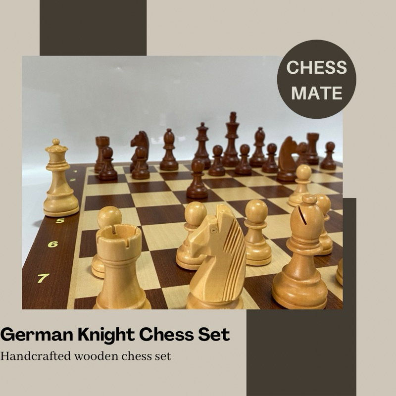 Chessmate • German Knight Wooden Chess Set (Pieces only) | Shopee ...