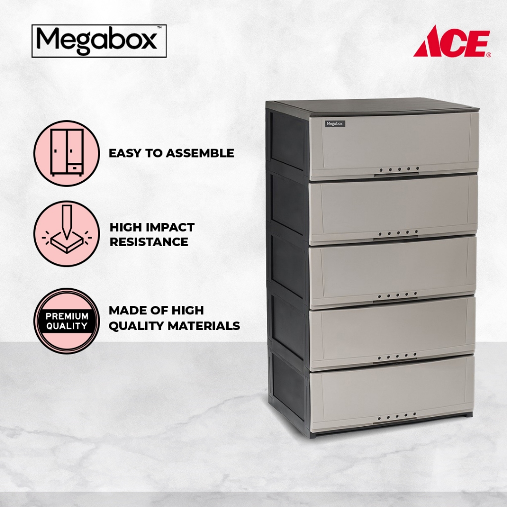 MG170-5L MEGABOX GRAY MODISH DRAWER 5 LAYER | Shopee Philippines