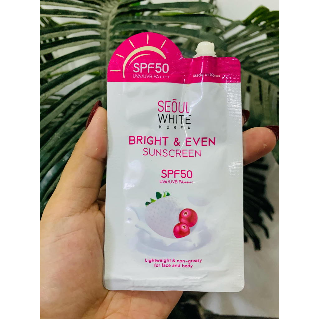 Seoul White Korea Bright & Even Sunscreen SPF50+ UVA/UVB PA++++ with ...
