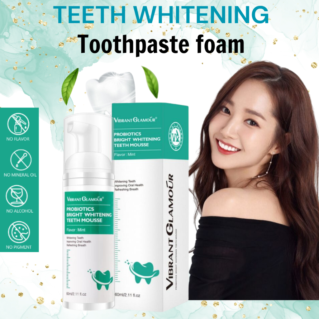Teeth Whitening Mousse Toothpaste Remove Plaque Oral Cleansing teeth ...