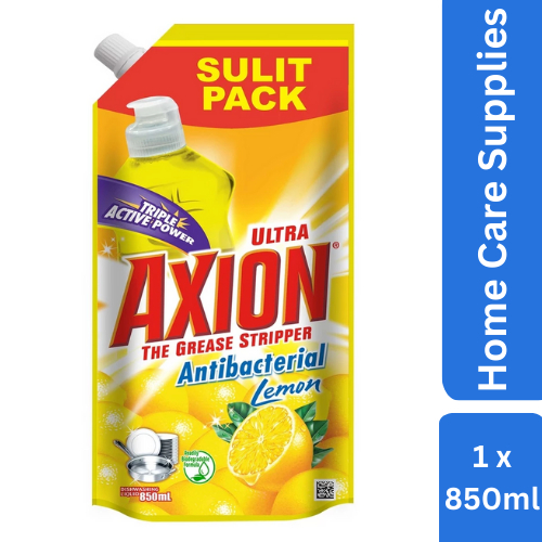 Axion Ultra Lemon Antibacterial Dishwashing Liquid with Triple Active ...