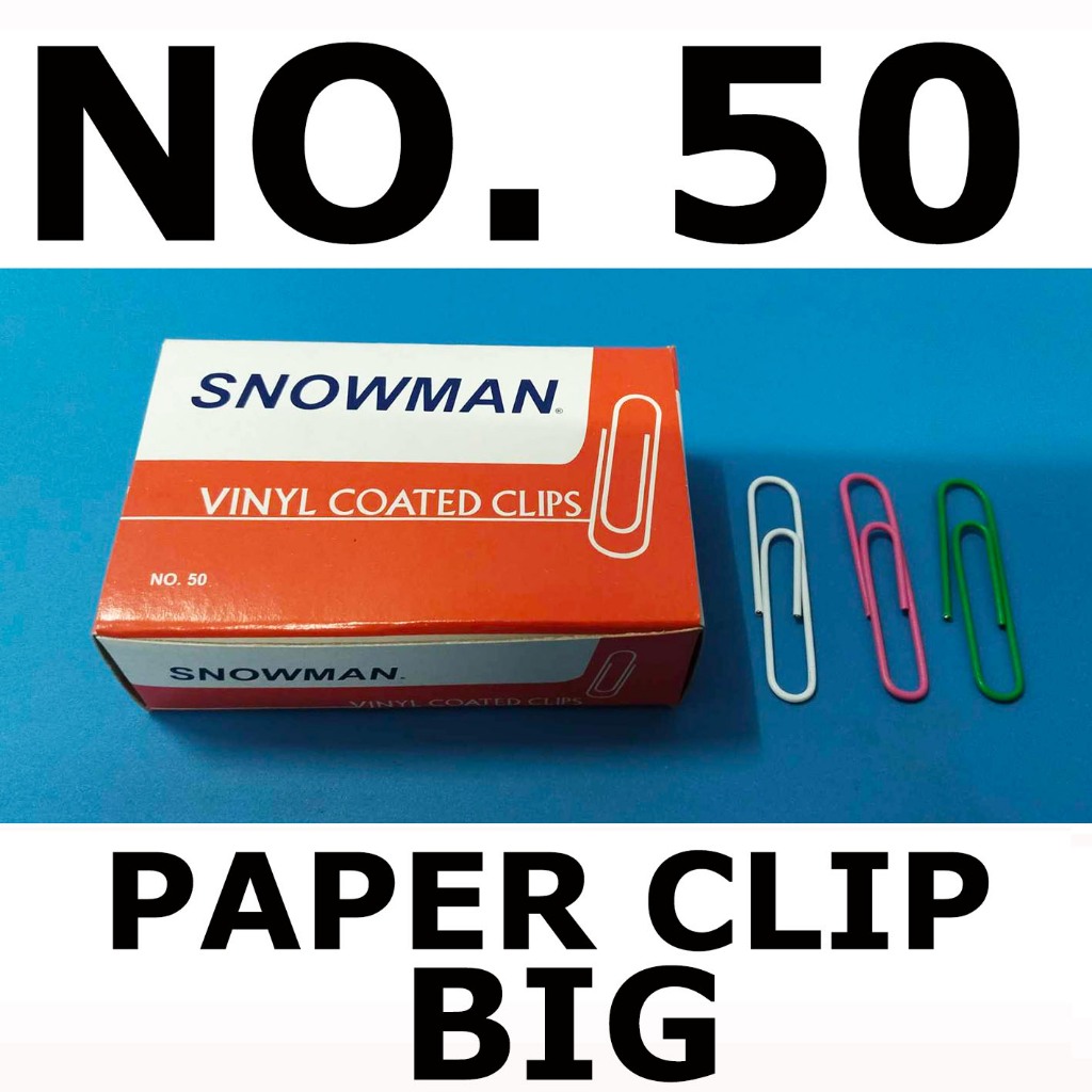 SNOWMAN VINLY COATED PAPER CLIP NO. 50 BIG === SNOW MAN NO. 50 | Shopee ...
