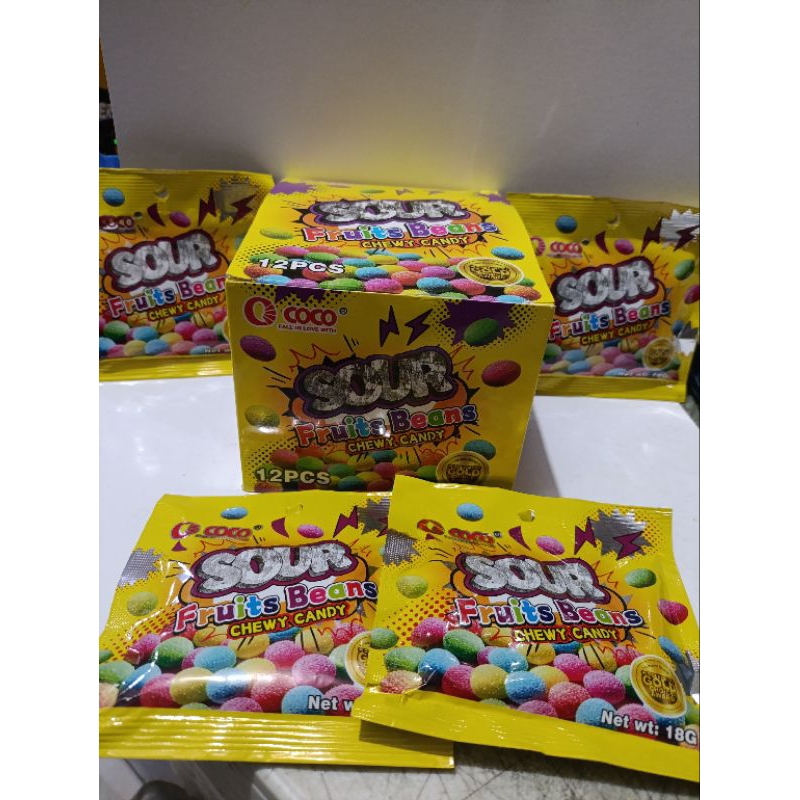 Coco sour fruit beans chewy candy 12 pcs 18g/pc | Lootbag Filler ...