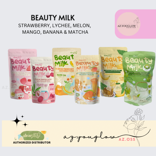 DEAR FACE BEAUTY MILK ( MATCHA, LYCHEE, STRAWBERRY, MELON, MANGO AND ...