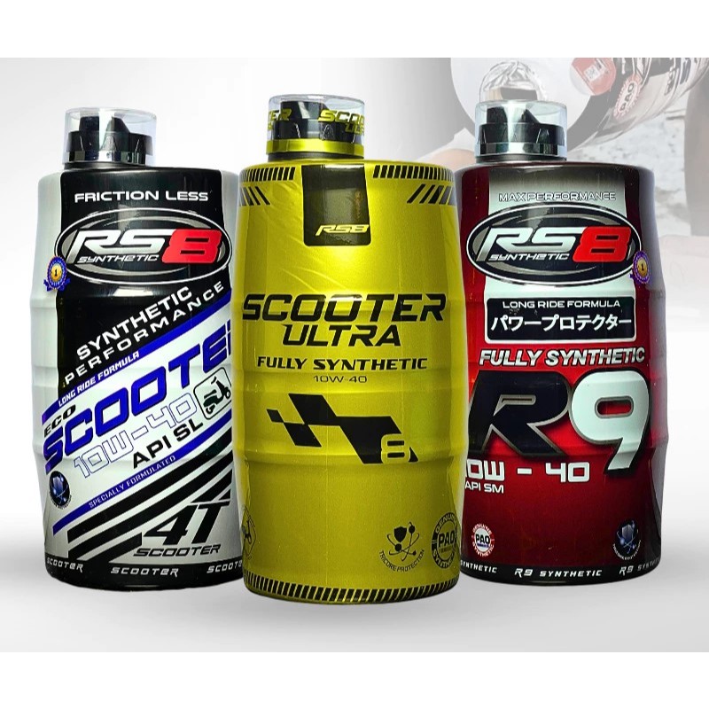 RS8 Motorcycle oils 100% Fully Sythetic/ULTRA/SCOOTER/R9 (1L,800ml ...