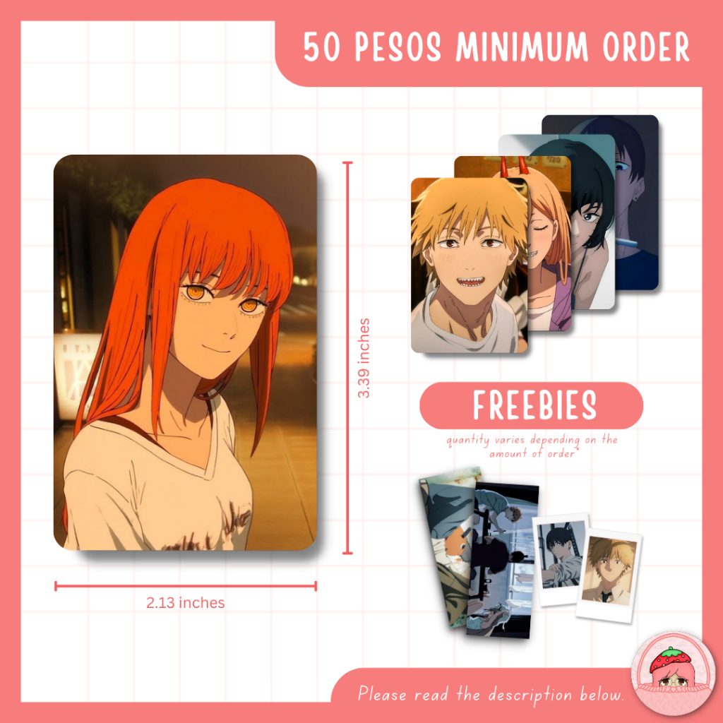 [7 PCS SET] CHAINSAW MAN CSM ANIME PC PHOTOCARD UNOFFICIAL FANMADE ...