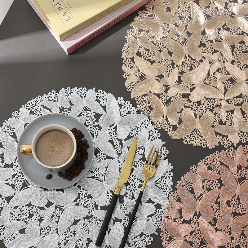Butterfly Placemats Dining Mats Table Set Washable Heat Resistant Hotel ...