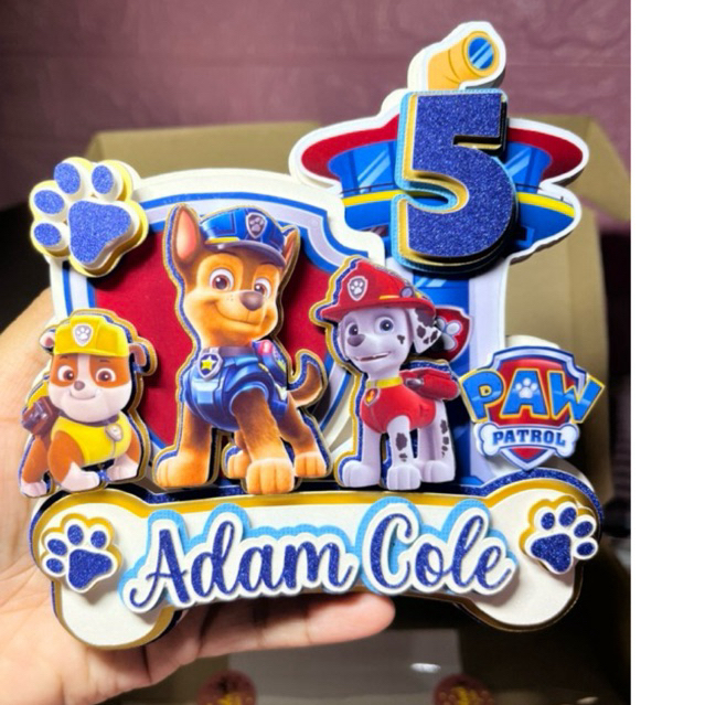 Paw Patrol Chase Cake Topper Layered | Shopee Philippines