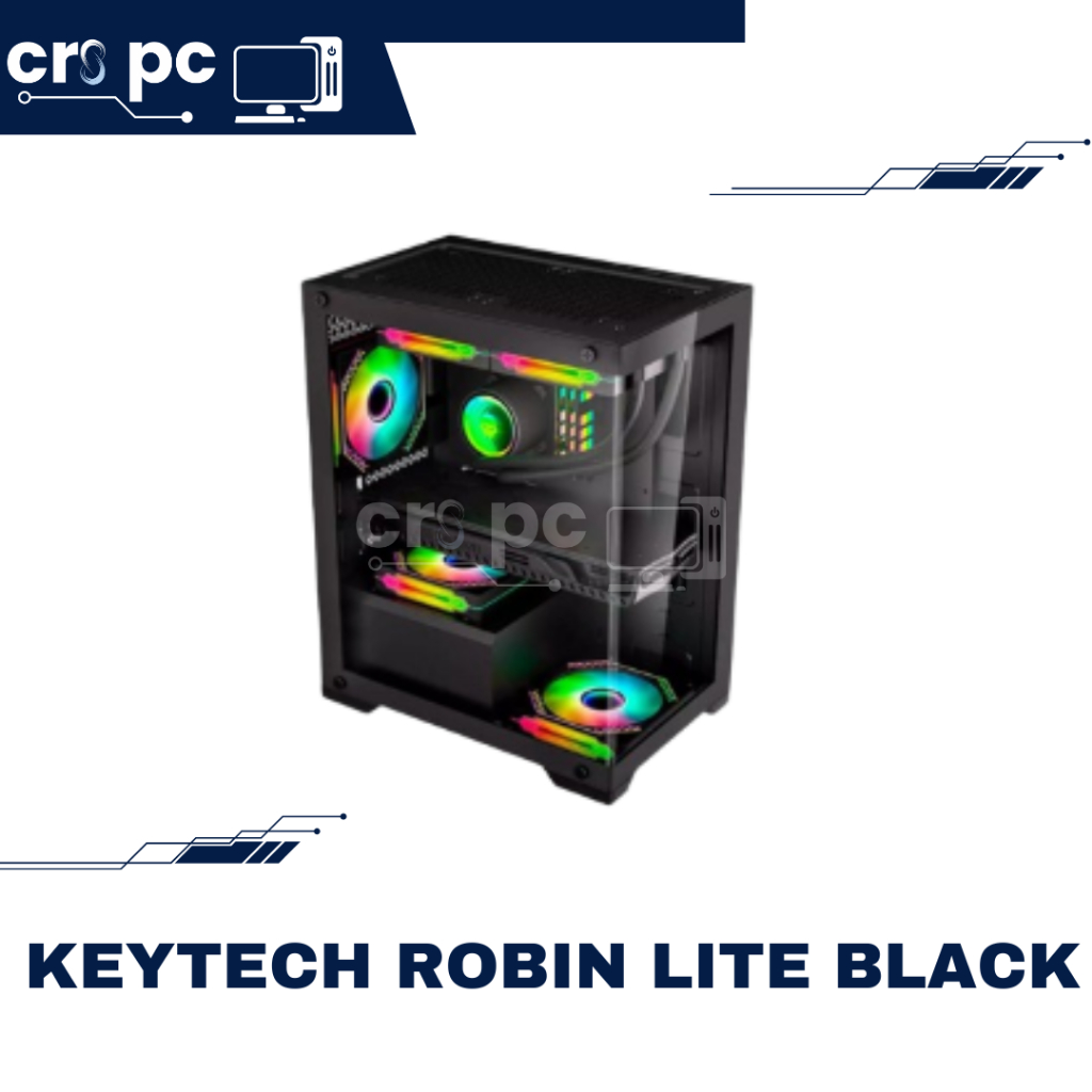 KEYTECH ROBIN LITE BLACK MATX MITX DUAL CHAMBER TEMPERED GLASS | Shopee ...