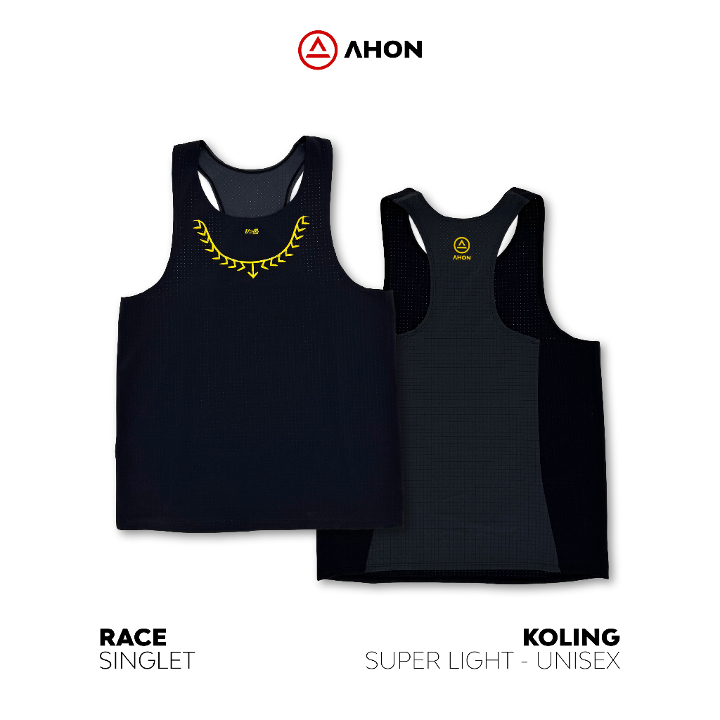 Ahon Koling Super Light Running Singlet (black/gray) - unisex | Shopee ...