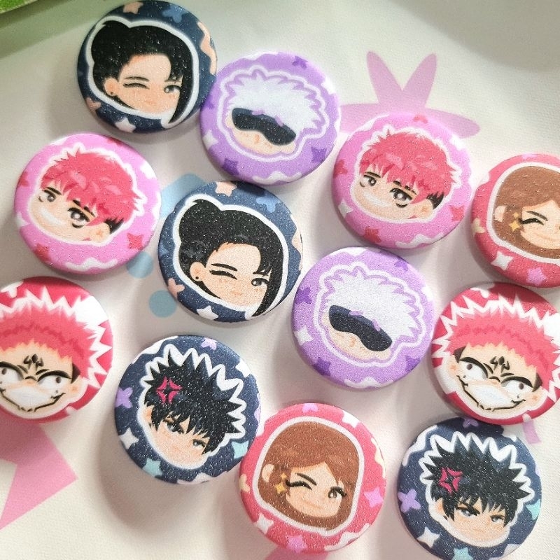 Jujutsu Kaisen 1.25 Glitter Button Pins JJK Anime Gojo Geto Megumi ...