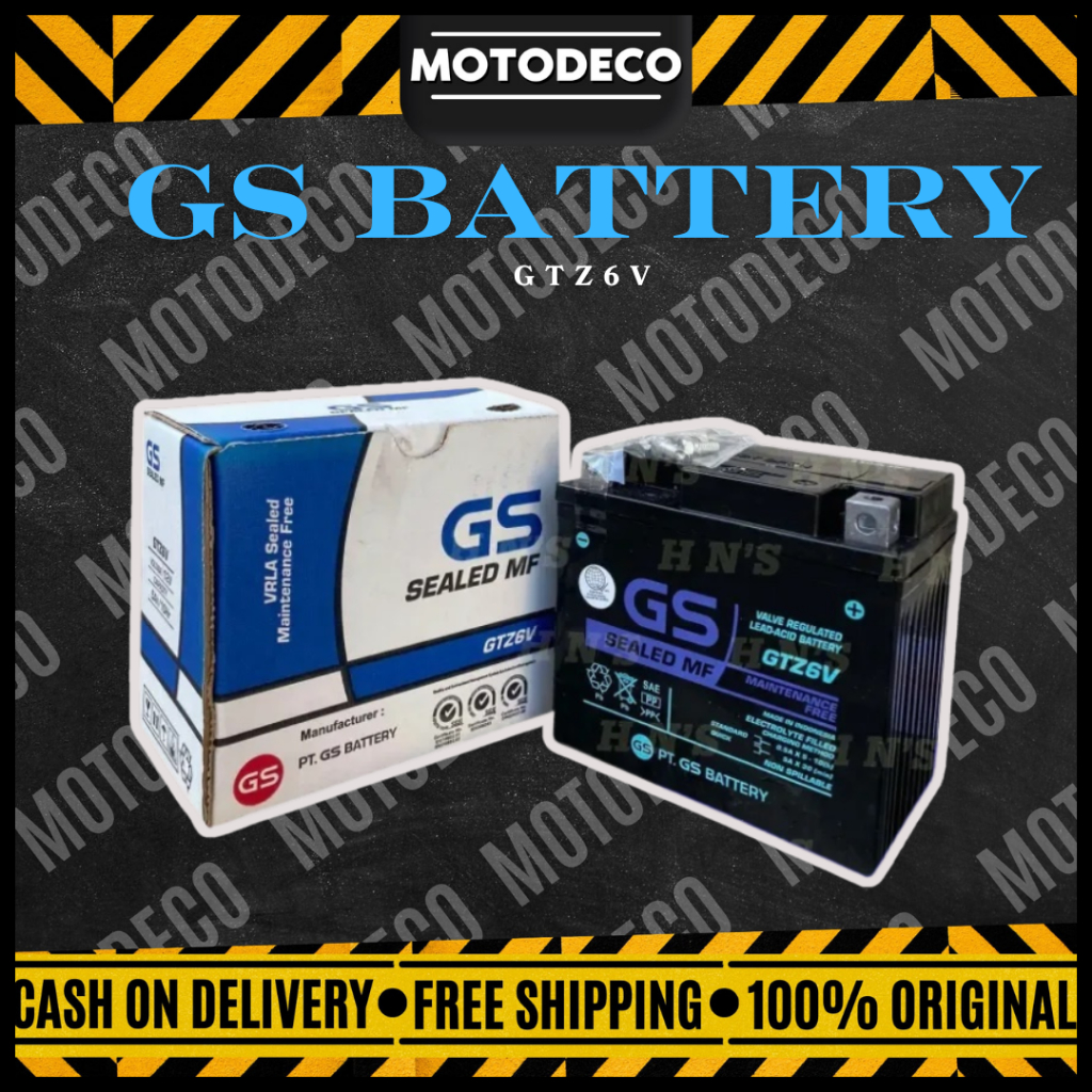 GS Battery GTZ6V Motorcycle Battery ( MAINTENANCE FREE ) | Shopee ...