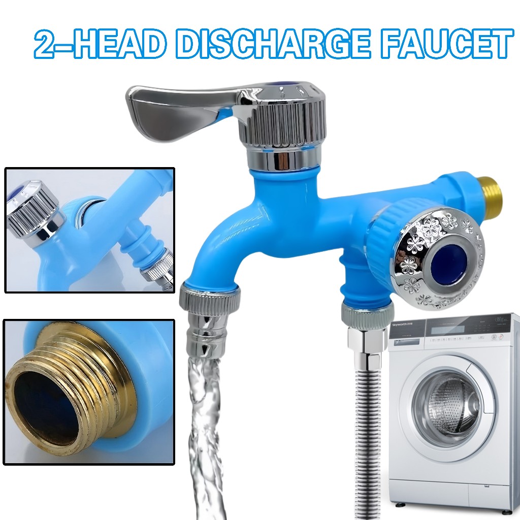 Two Way Faucet Dual Control Double Outlet Water Tap Universal Interface ...