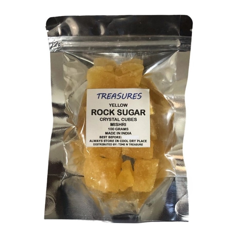 Treasures Yellow Rock Sugar - Crystal Cubes - Mishri - Candy Sugar ...