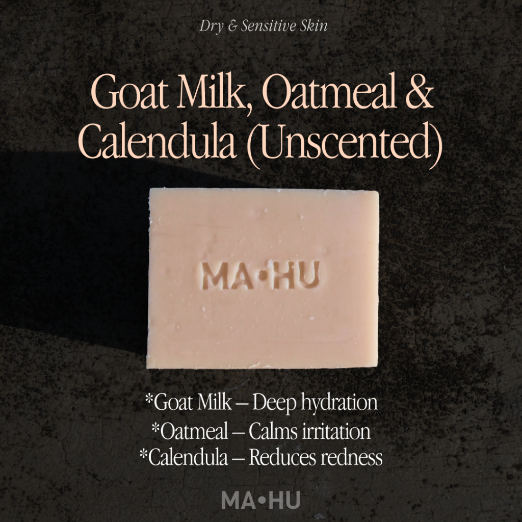 MAHU Gentle Goat Milk, Oatmeal and Calendula Soap (Unscented) | for ...
